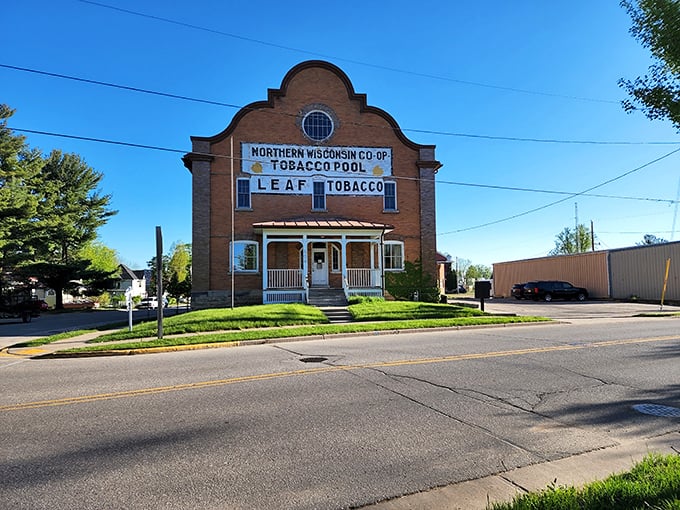 Viroqua's historic tobacco warehouse stands as a testament to the area's agricultural heritage, now repurposed for modern times.