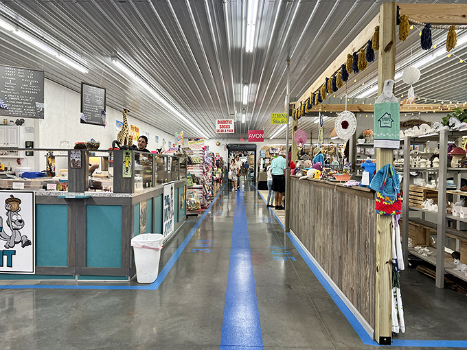 Clean aisles and organized displays make this indoor market feel like browsing through America's favorite attic.