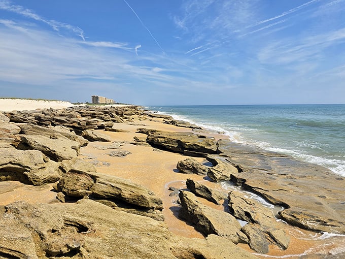 Unique coquina rock formations create tide pools that fascinate visitors of every generation here.