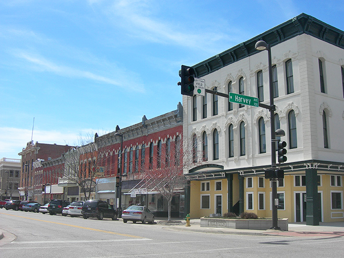 The colorful storefronts of Wellington's main street offer visual treats and budget-friendly shopping in equal measure.