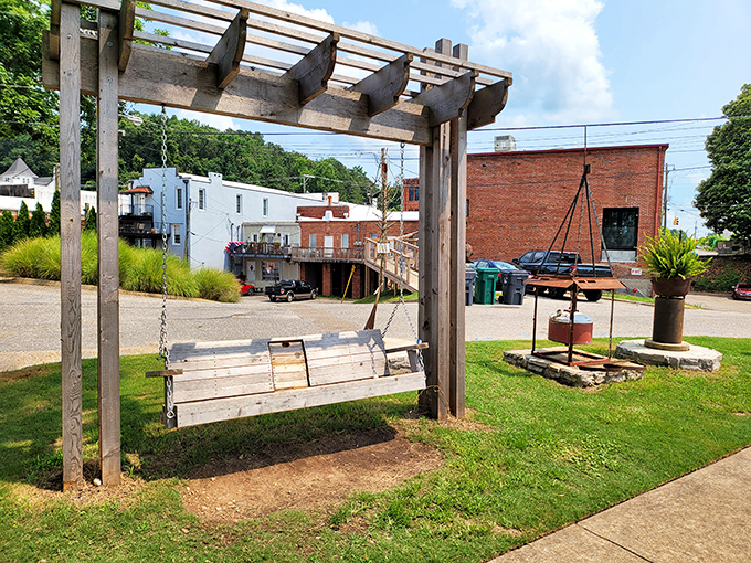 Wetumpka's downtown swing offers a perfect spot to contemplate how much further your retirement dollars stretch in this riverside gem.