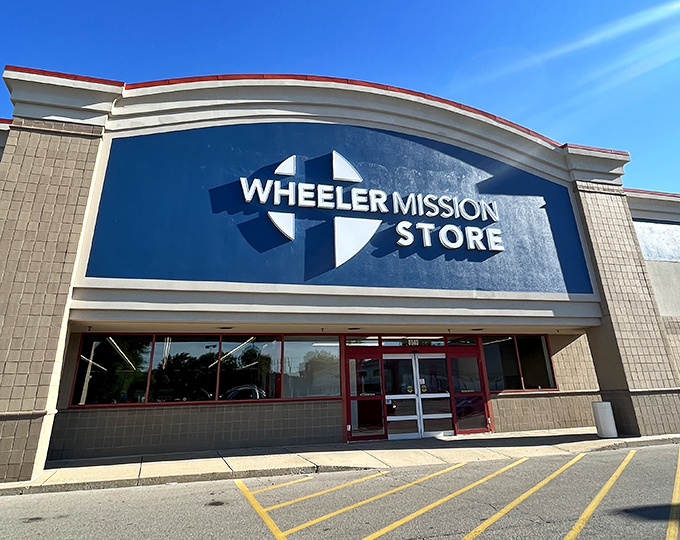 Wheeler Mission's modern storefront elevates thrift shopping to boutique levels while supporting homeless services statewide.