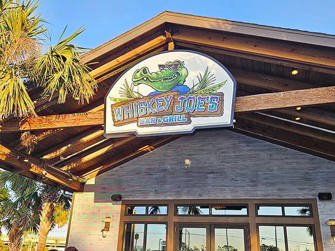 Whiskey Joe's alligator mascot isn't just cute &ndash; he's guarding some of the best waterfront grouper sandwiches in Florida.