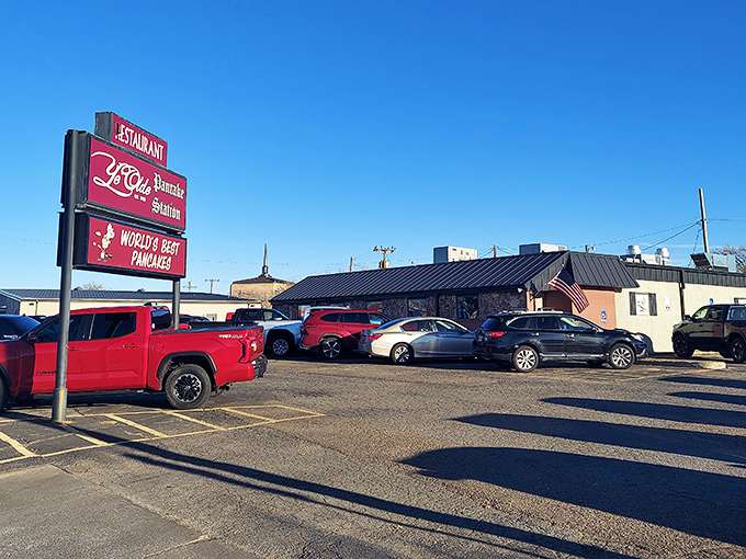 Friendly facades hide serious pancake operations - never judge a breakfast joint by its humble exterior.