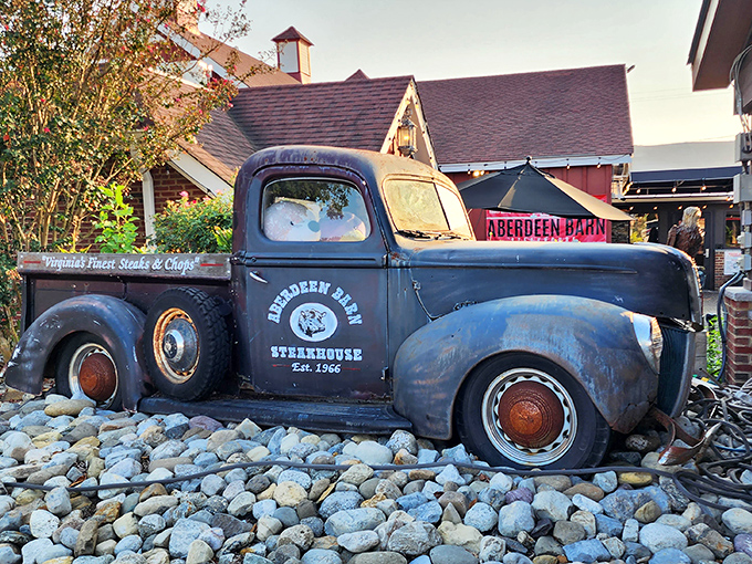 That vintage truck isn't just decoration &ndash; it represents honest, no-nonsense beef done right.