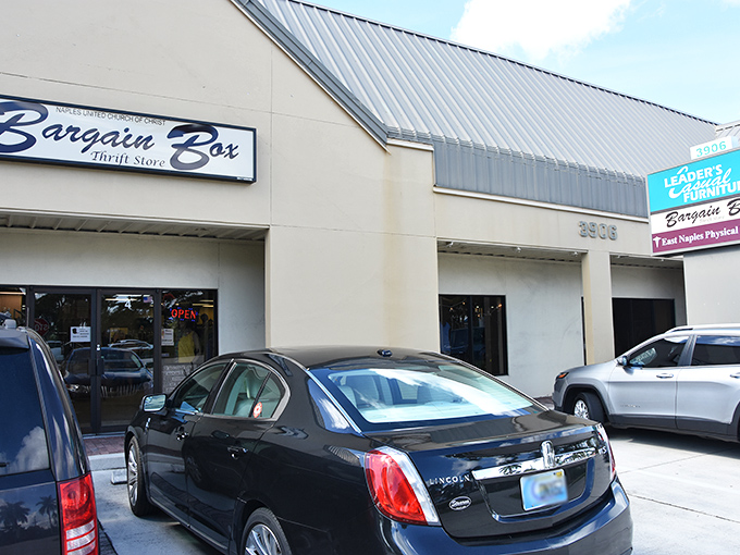 Strip mall charm meets serious thrifting - sometimes the greatest treasures come in simple packages.