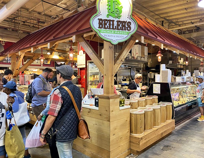 Inside Reading Terminal Market, this stand represents generations of Amish baking wisdom and tradition.