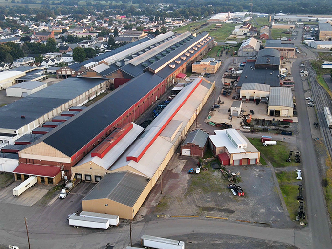 Berwick&rsquo;s industrial backbone stretches across the landscape, where factories and rail lines stand side by side with the town&rsquo;s neighborhoods.