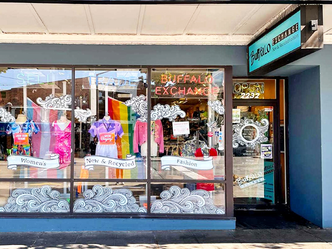 Thrift with an edge! Buffalo Exchange's colorful window display celebrates diversity and style in equal measure.