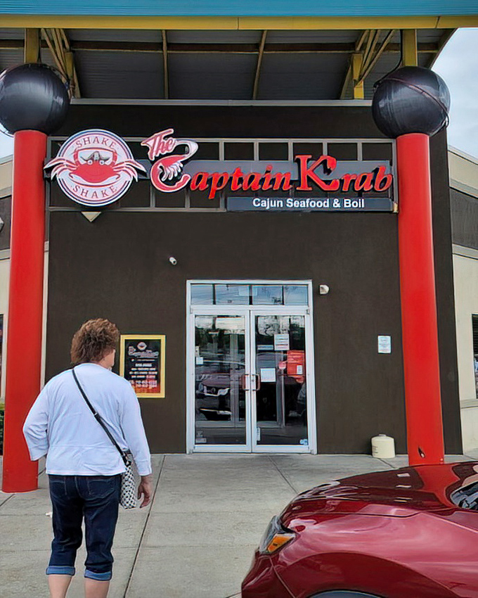 That red and black facade promises spicy adventures and messy fun - bring your appetite and napkins!