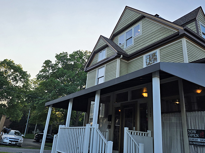 That wraparound porch beckons diners into what feels like dining at your classiest friend's house.