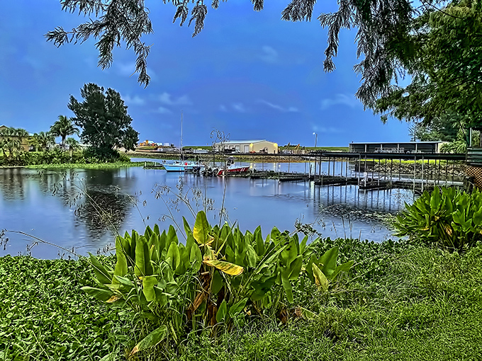 Lake Okeechobee stretches endlessly from Clewiston, offering fishing dreams and waterfront living at reasonable prices.