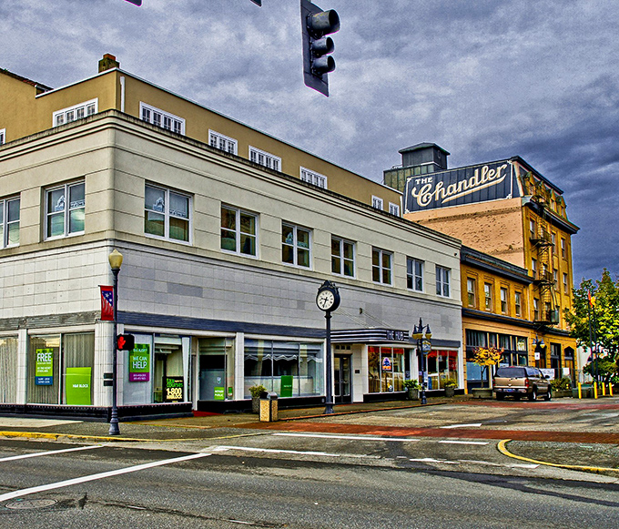 The Chandler Hotel sign beckons like a lighthouse, guiding budget-conscious dreamers to affordable ocean life.