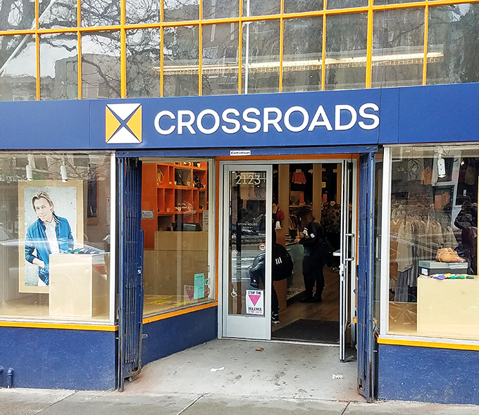 This storefront whispers "trendy" while the prices inside shout "tremendous bargains!"