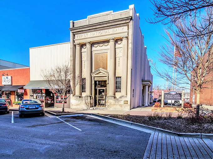 This classic bank building probably holds more local history than money in its vaults.