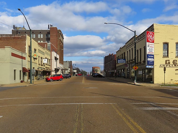 Main Street stretches wide and welcoming, proving small-town charm never goes out of style here.