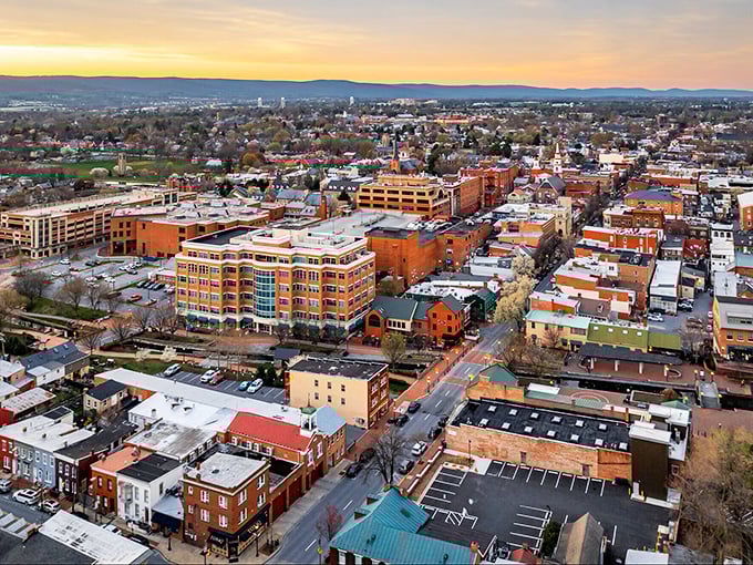 From above, Frederick spreads out like a patchwork quilt your grandmother would approve of.