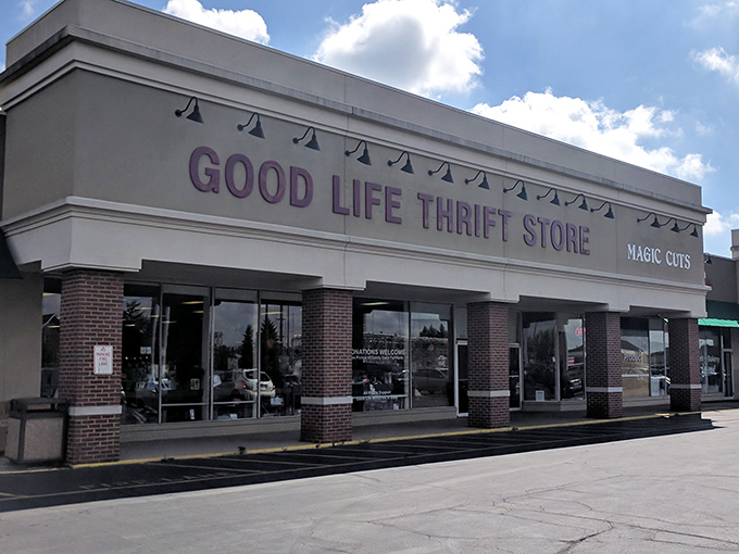 Clean architectural lines and professional signage hint at the carefully selected merchandise and organized shopping experience within.