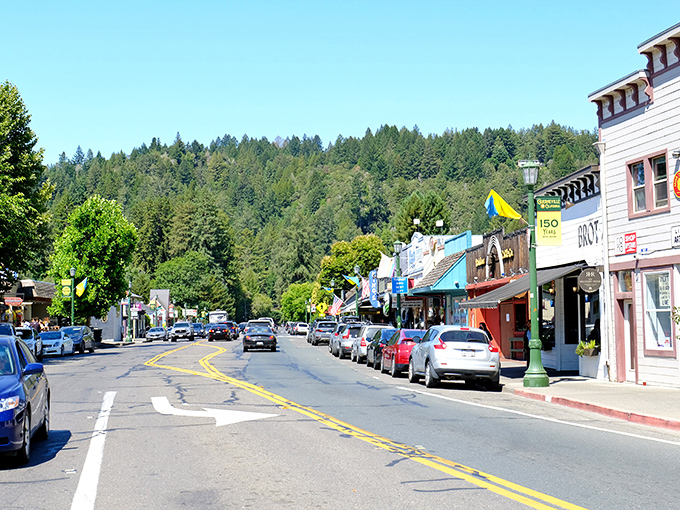 Under those towering redwoods, Guerneville keeps its cool - literally and figuratively - all year round. 