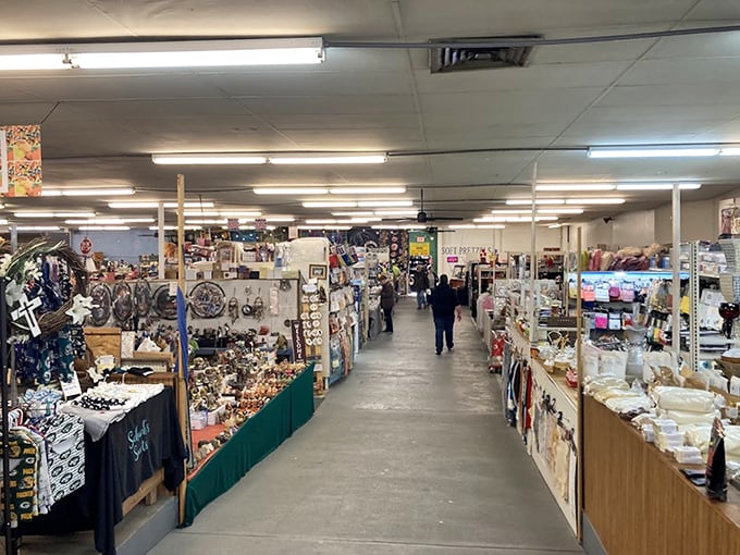 Vendors display their wares under open-air pavilions. This is retail therapy where the therapist accepts cash and reasonable offers.