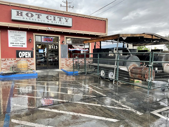 Those outdoor smokers tell the real story - this is where serious barbecue magic happens every single day.