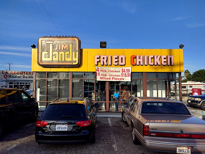 That classic yellow and brown color scheme promises old-school chicken done right, no shortcuts or compromises allowed.