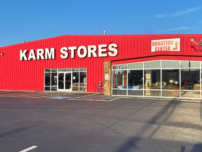 That donation center sign promises fresh inventory flowing in daily, keeping the treasure hunt exciting for return visitors.
