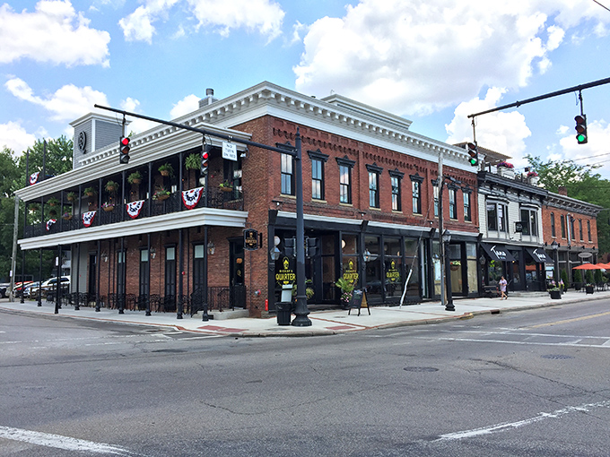 Small-town architecture gets the royal treatment in Loveland, where every building looks ready for its close-up.