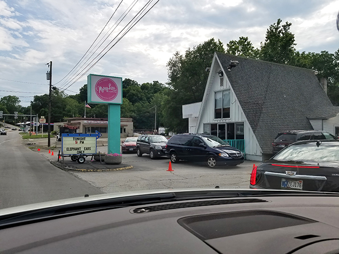 Lafayette's quirky donut cathedral where the mint green trim hints at the creative treats waiting inside.