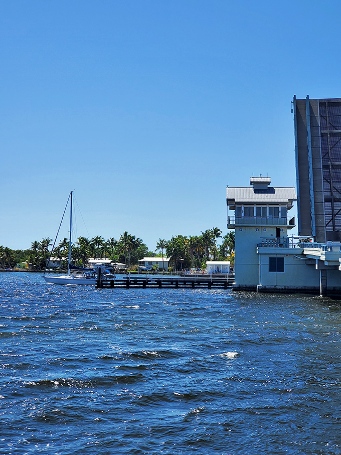 Industrial meets island vibes! Matlacha's bridge stands guard over waters so blue they'd make Sinatra's eyes look pale by comparison.