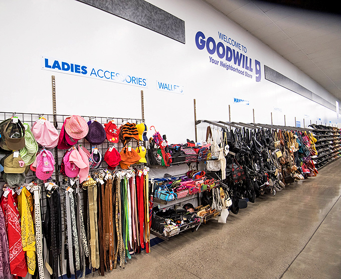 Row after row of organized clothing proves that thrift shopping doesn't have to mean digging through chaotic piles.
