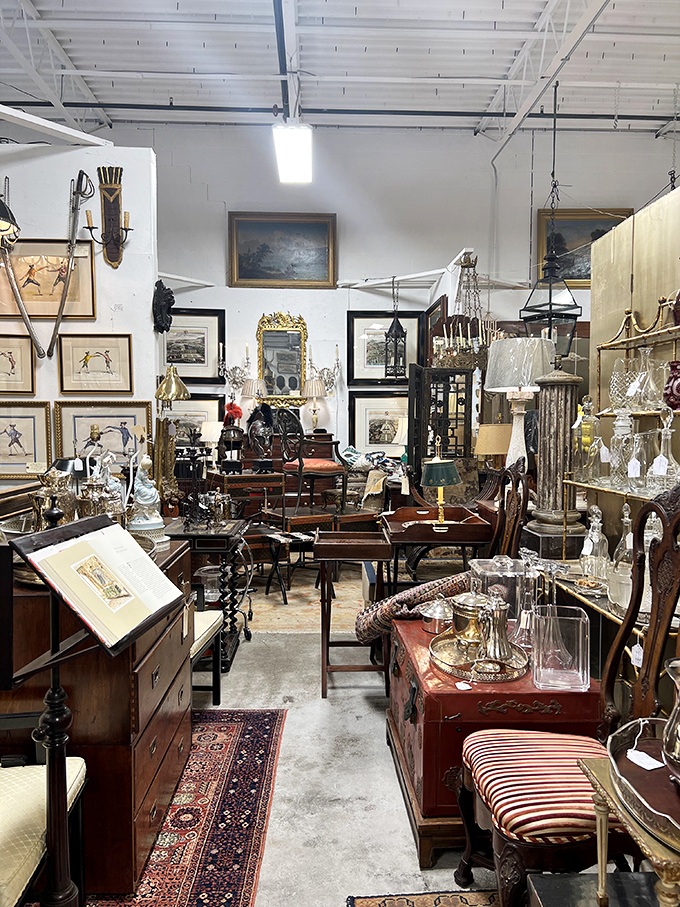 This upscale interior proves that antique shopping can feel as refined as museum browsing.