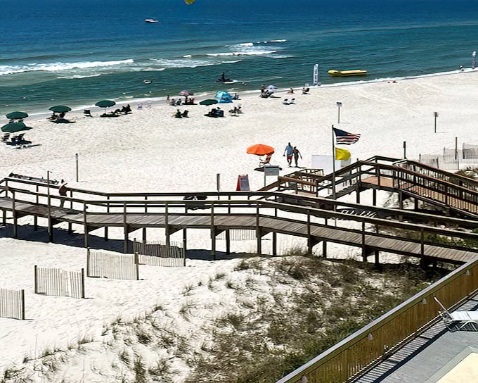 Perdido Key's pristine shoreline stretches like nature's welcome mat. Where dolphins perform daily shows without charging admission.