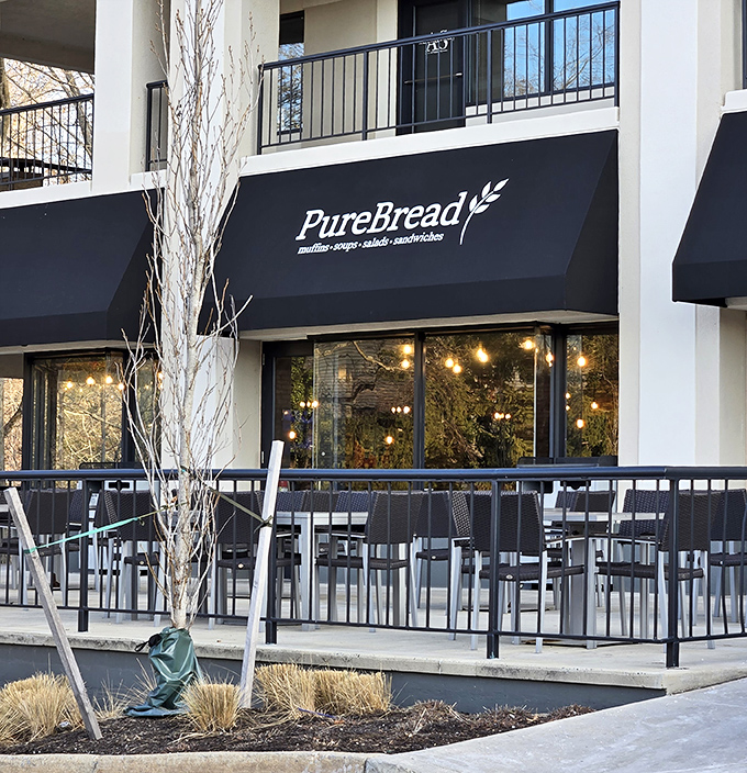 The clean lines and thoughtful design of PureBread's exterior reflect their approach to sandwiches—classic concepts, elevated through careful attention to quality.