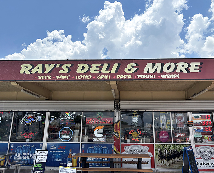 The sign promises beer, wine, and everything fine &ndash; a convenience store that took a delicious detour into serious sandwich territory.