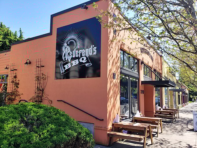 This vibrant storefront promises barbecue that preaches the gospel of perfectly smoked meat to devoted followers everywhere.