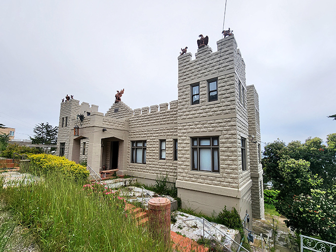 When fog rolls in around this clifftop castle, it's like nature providing its own special effects show.