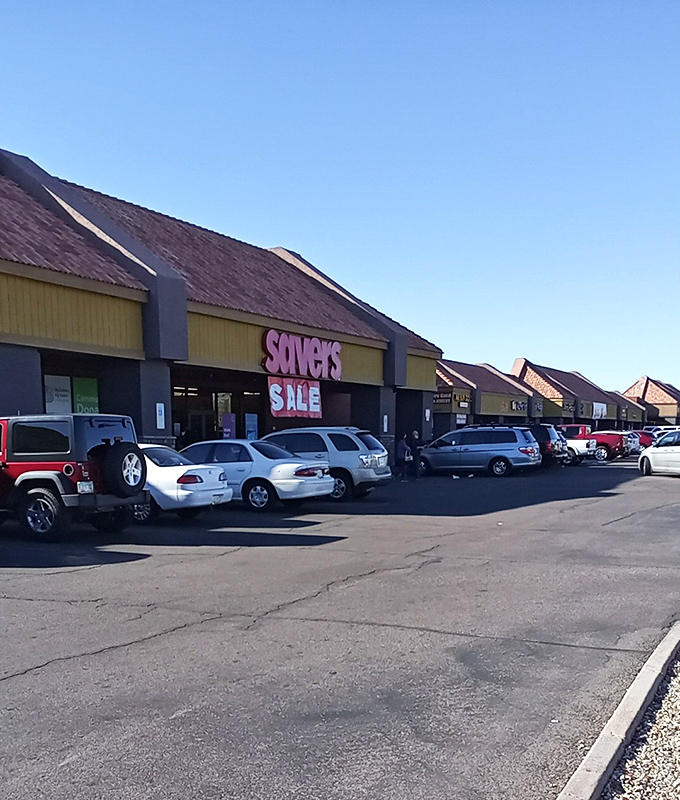 The yellow-fronted Savers with its "SALE" sign is basically a siren song for the budget-conscious shopper.