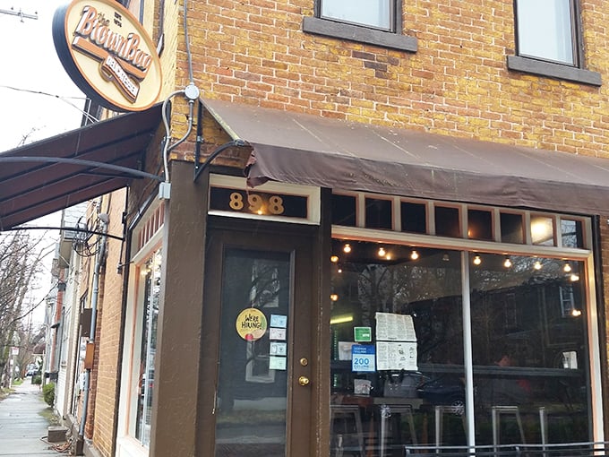 The cozy storefront of Brown Bag Delicatessen promises sandwich artistry worth the trip to German Village.