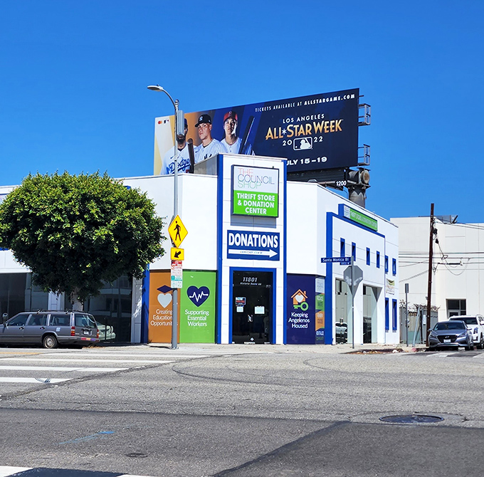 Those cheerful colors and community mission make this more than shopping - it's supporting neighbors while saving money.