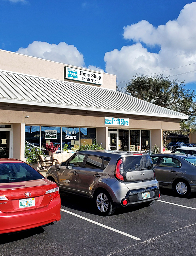 Busy parking lot tells the story - locals know where to find the best deals.
