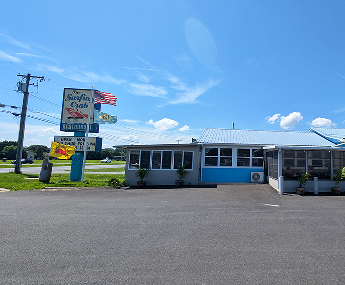 This roadside classic looks like it sailed straight out of a coastal postcard dream.