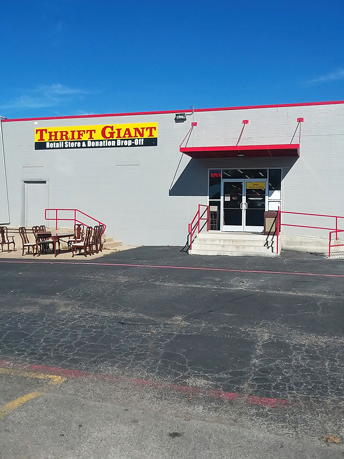 That clean, warehouse aesthetic promises the kind of organized chaos that makes thrift shopping actually enjoyable.