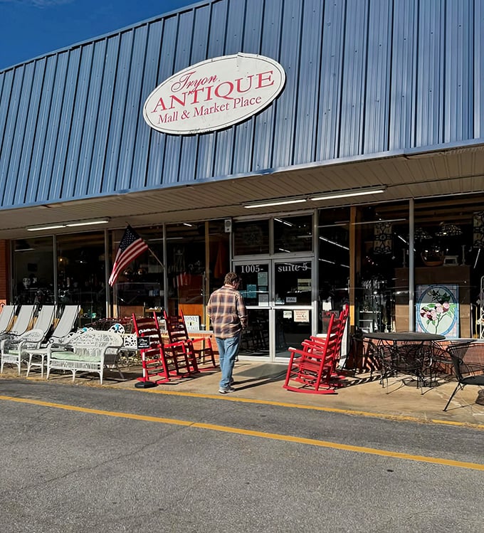 Those inviting outdoor displays are just appetizers for the feast of vintage finds waiting inside.