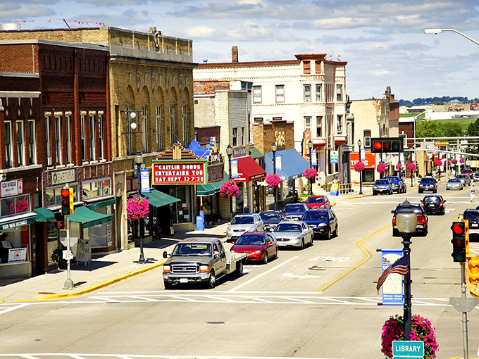 Sunlight plays across Viroqua's classic Main Street, where historic buildings house a surprising mix of forward-thinking businesses.