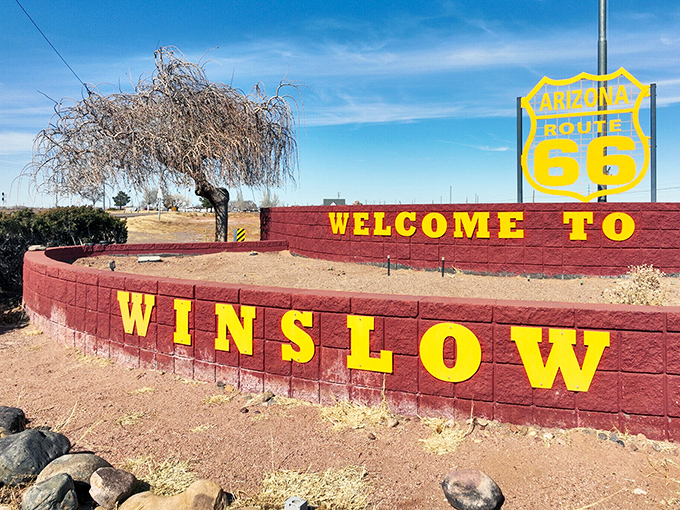Standing on this corner in Winslow, Arizona, the welcome sign promises more than Eagles lyrics &ndash; it delivers Route 66 charm without highway robbery prices.
