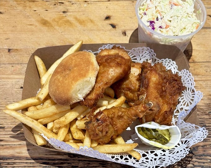 A feast fit for royalty but priced for mere mortals. Golden chicken, crispy fries, and that biscuit&mdash;oh, that biscuit!