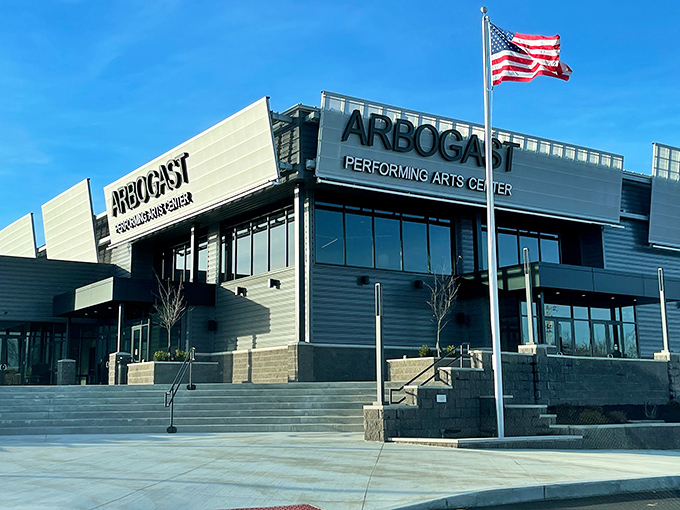 The sleek, modern Arbogast Performing Arts Center proves that small towns can deliver big-city cultural experiences without the big-city parking nightmares.