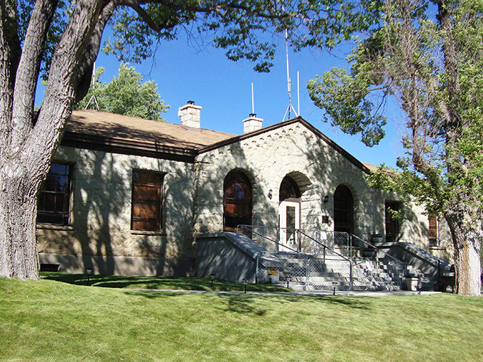 The Alpine County Courthouse stands dignified among ancient trees. Government buildings used to have personality—this one still does.