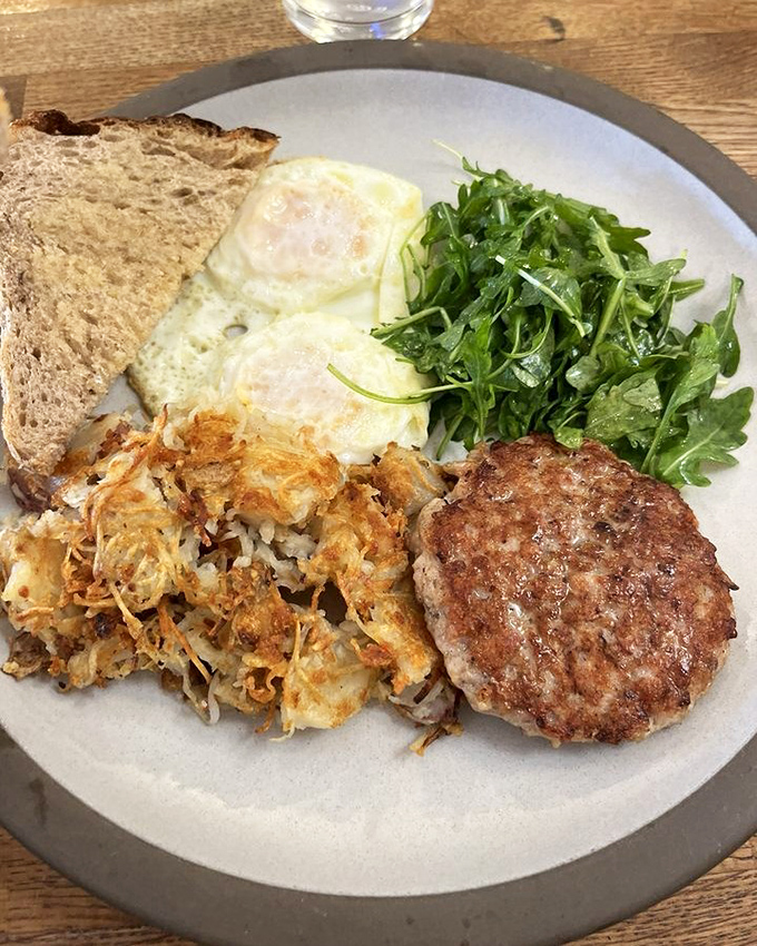 Classic breakfast gets the star treatment here &ndash; hash browns so crispy they practically salute you.